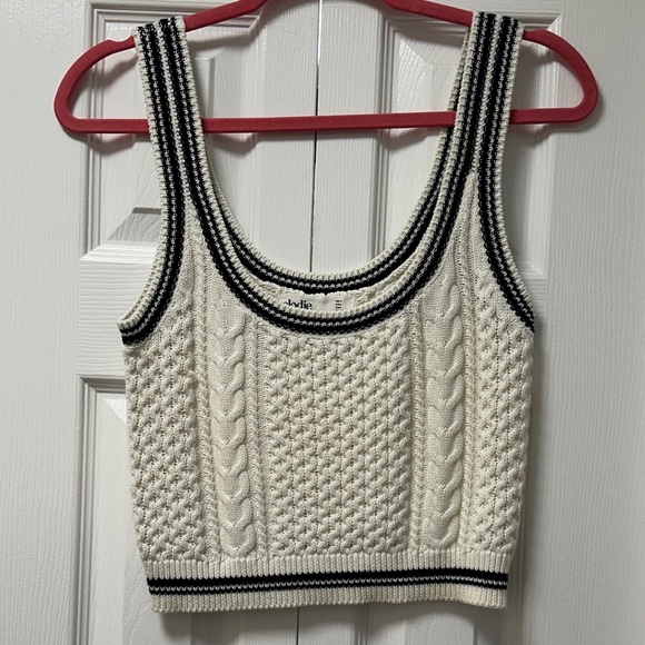 Elodie | Tops | Elodie Cream And Navy Knit Crop Top | Poshmark